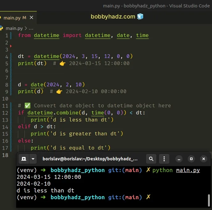 TypeError Can t Compare Datetime datetime To Datetime date Bobbyhadz