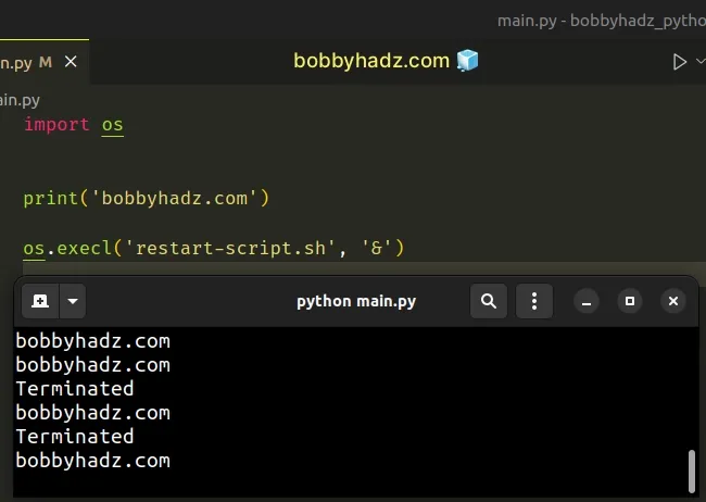 How To Restart A Python Script 6 Simple Ways Bobbyhadz