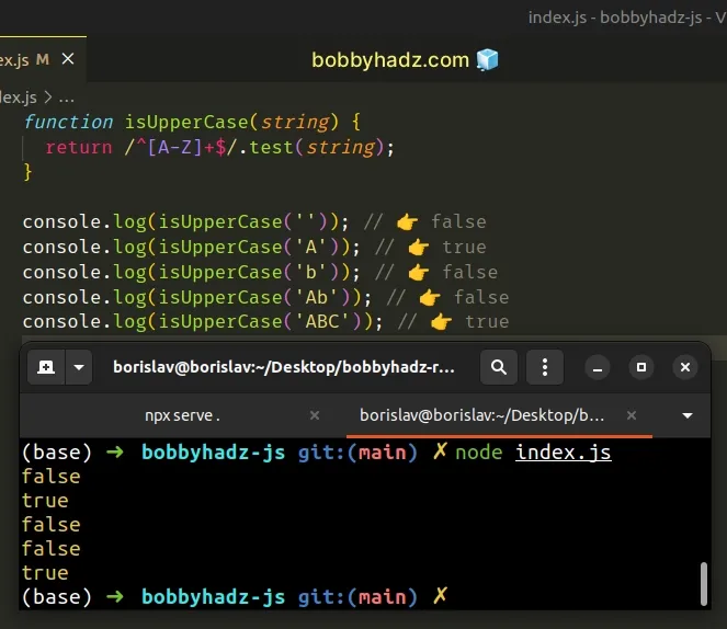 Check If Letter In String Is Uppercase Or Lowercase In JS Bobbyhadz