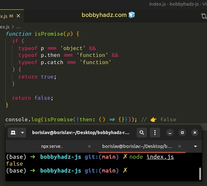 Check If A Value Is A Promise Using JavaScript Bobbyhadz