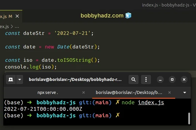 Convert An ISO String To A Date Object In JavaScript Bobbyhadz