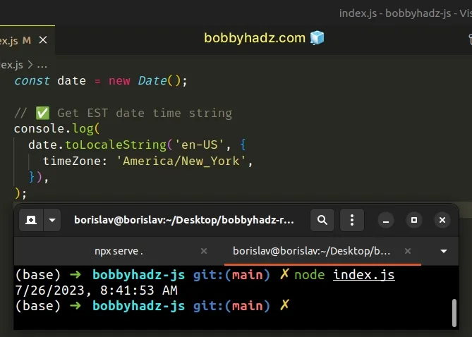 Convert Local Time To EST Using JavaScript Bobbyhadz