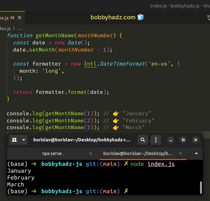 Convert Month Number To Month Name And Vice Versa In JS Bobbyhadz