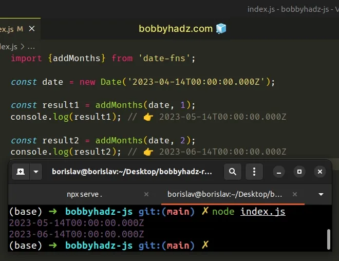 How To Add Months To A Date In JavaScript Bobbyhadz How To Add Months To A Date In JavaScript Bobbyhadz