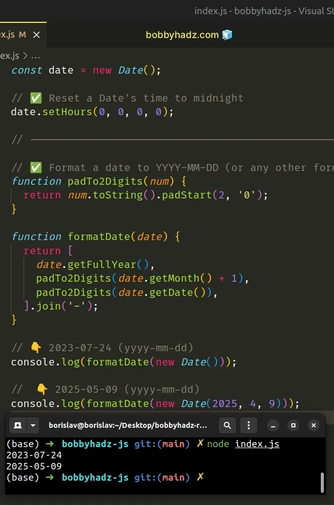How To Get A Date Without The Time In JavaScript Bobbyhadz