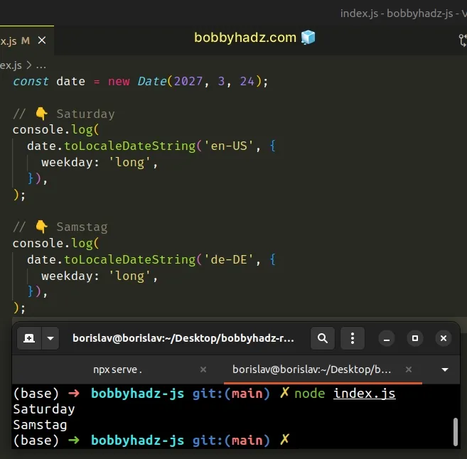 How To Get The Day Of The Week In JavaScript Bobbyhadz