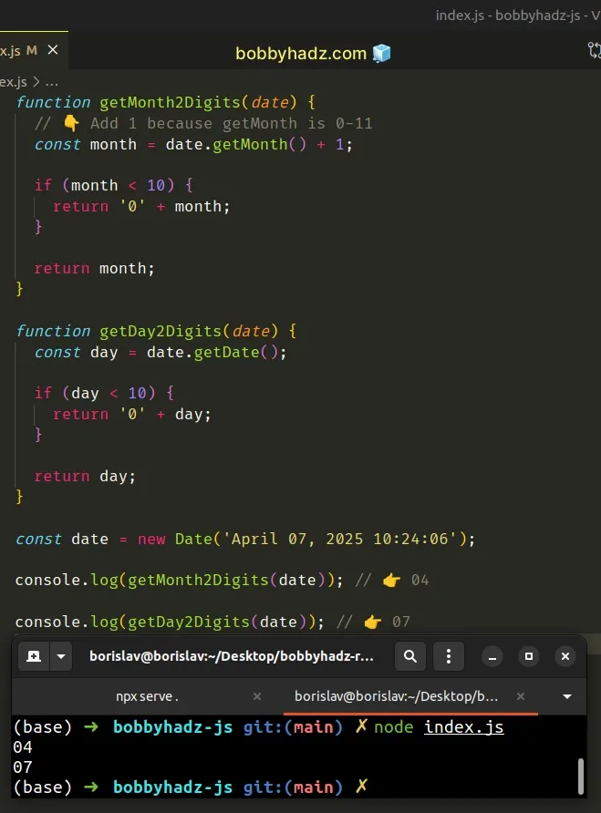 Get Month And Date In 2 Digit Format In JavaScript Bobbyhadz