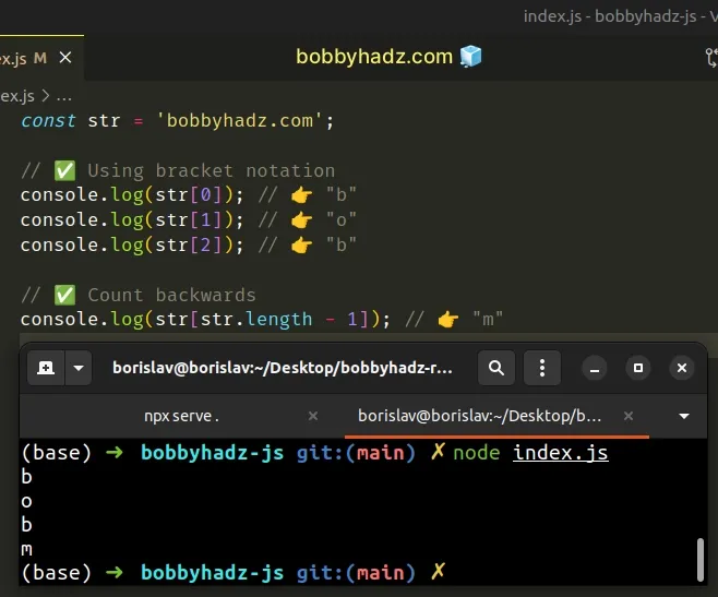 Get The Nth Character Of A String In JavaScript Bobbyhadz