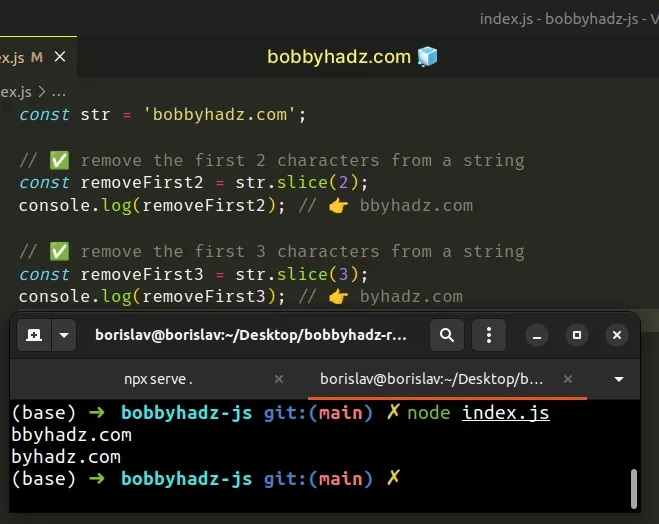 Remove The First N Characters From A String In JavaScript Bobbyhadz