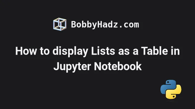 How To Display A List As A Table In Jupyter Notebook Bobbyhadz