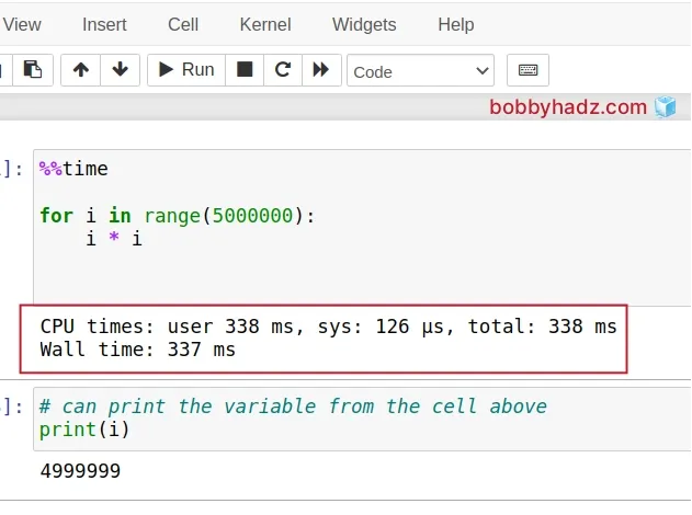 How To Measure Cell Execution Time In Jupyter Notebook Bobbyhadz