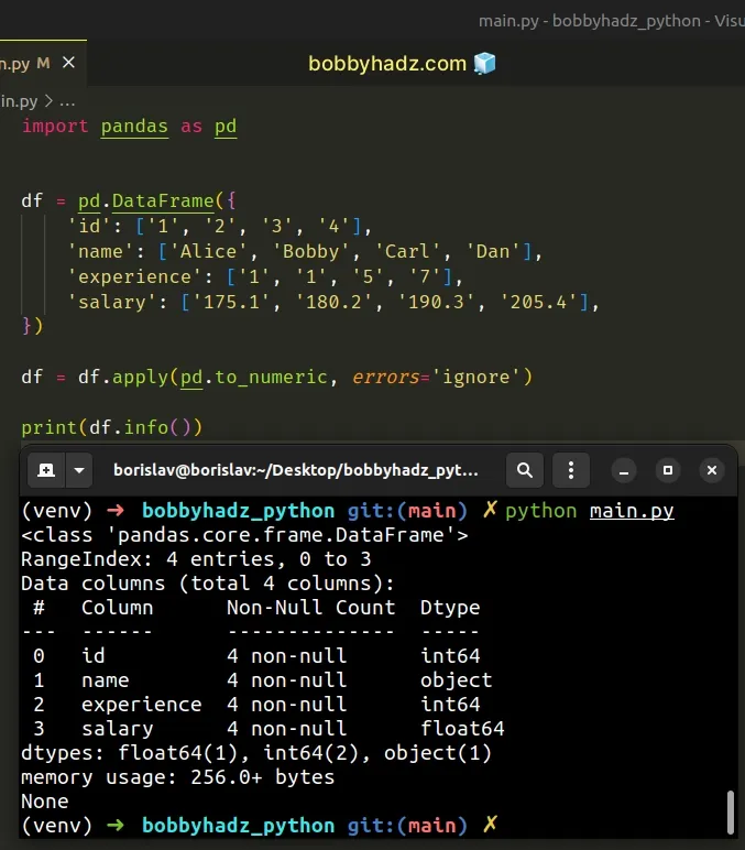 Pandas Convert Entire DataFrame To Numeric int Or Float Bobbyhadz
