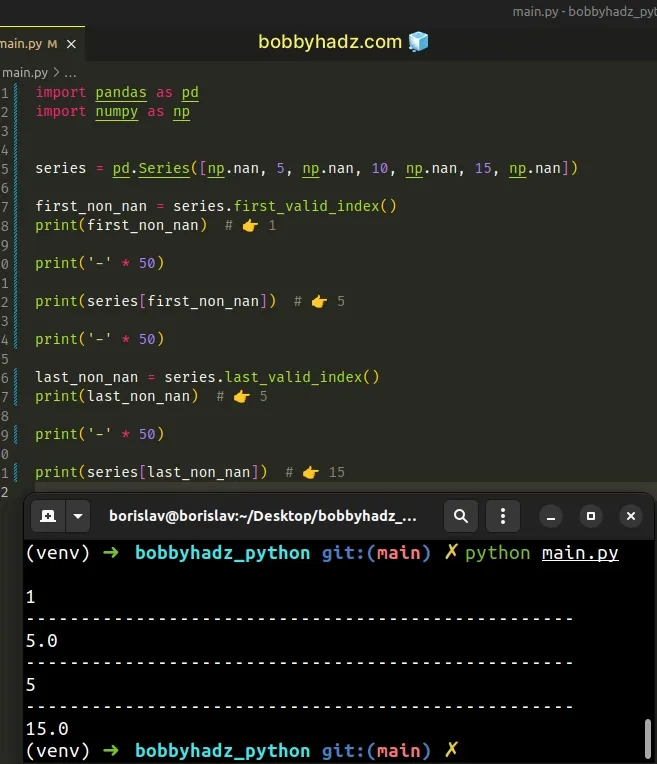 Pandas Find First And Last Non NaN Values In A DataFrame Bobbyhadz