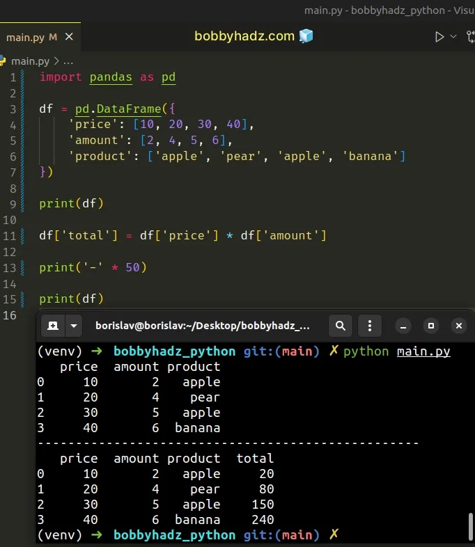 How To Multiply Two Or More Columns In Pandas 5 Ways Bobbyhadz