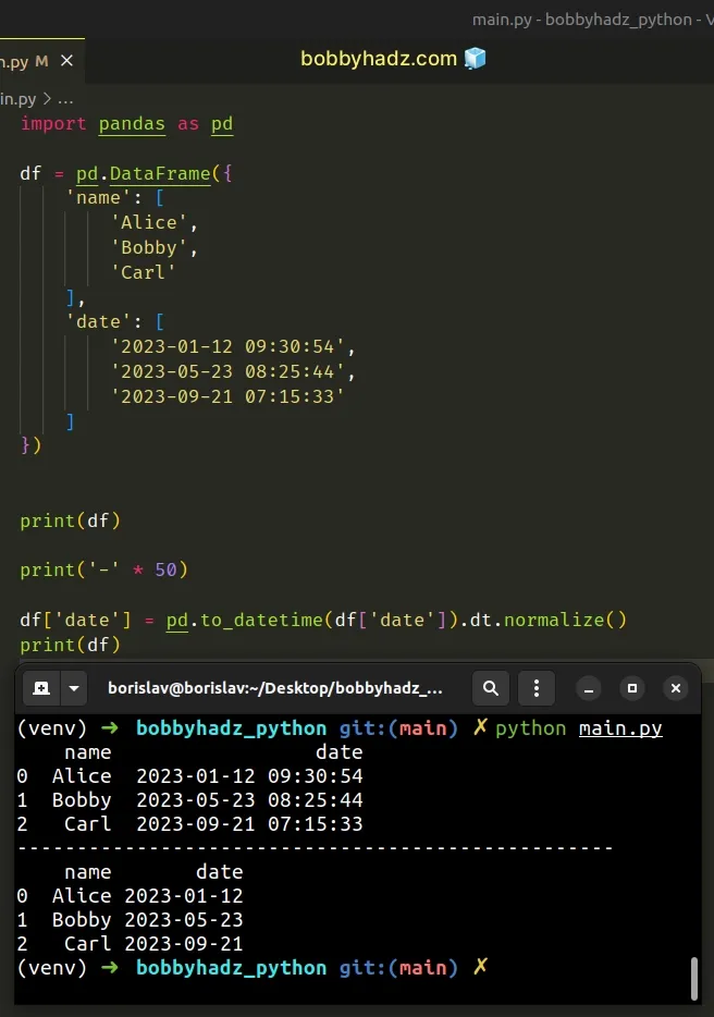 How To Remove Time From DateTime In Pandas 5 Ways Bobbyhadz