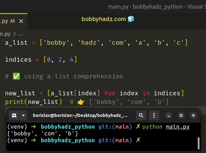Access Multiple Elements In List By Their Indices In Python Bobbyhadz