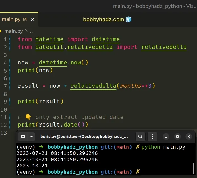 How To Add Months To A Date In Python Bobbyhadz