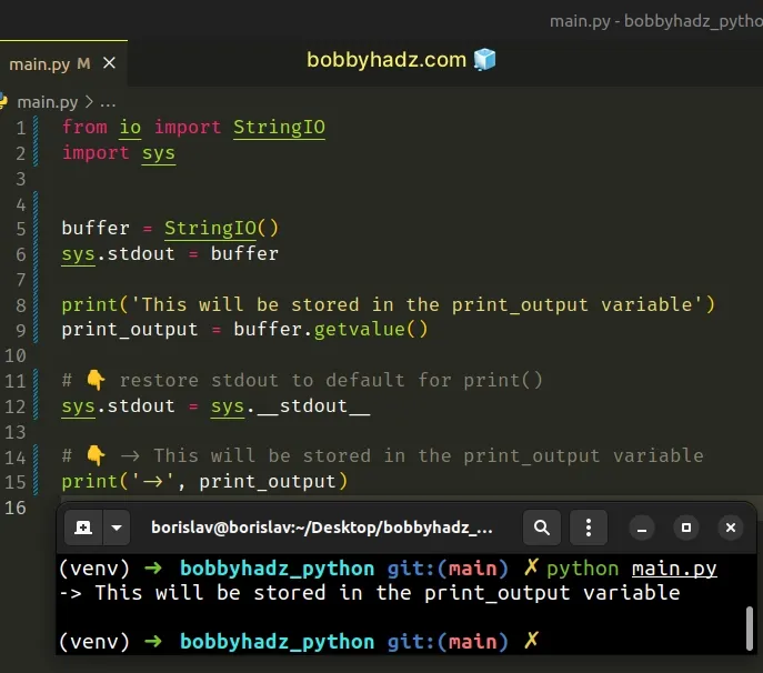 How To Assign Print Output To A Variable In Python Bobbyhadz