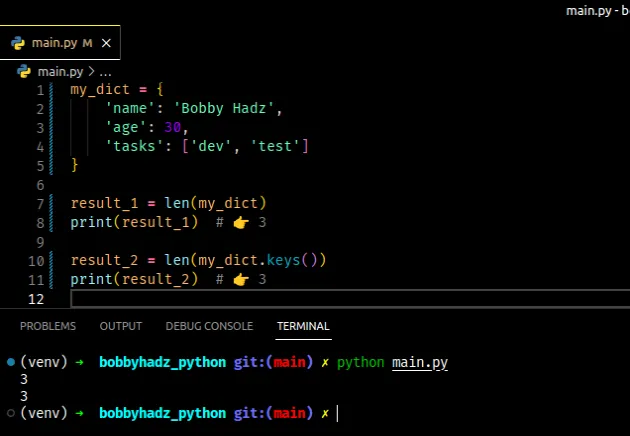 Count The Number Of Keys In A Dictionary In Python Bobbyhadz