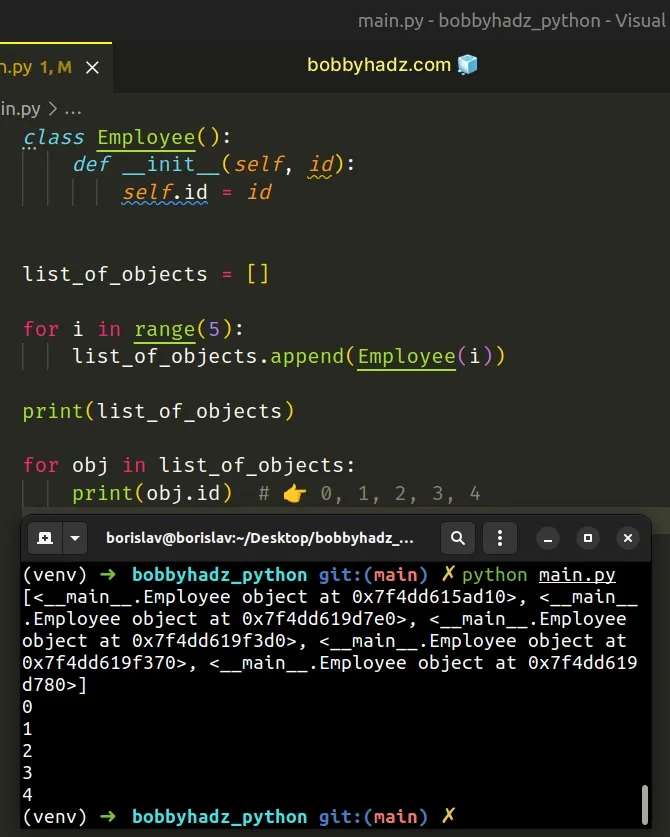 How To Create A List Of Objects In Python Bobbyhadz