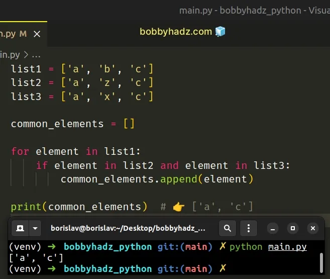 Find Common Values In Multiple Lists In Python Bobbyhadz