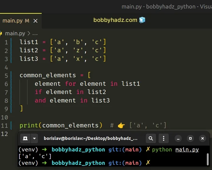 Find Common Values In Multiple Lists In Python Bobbyhadz