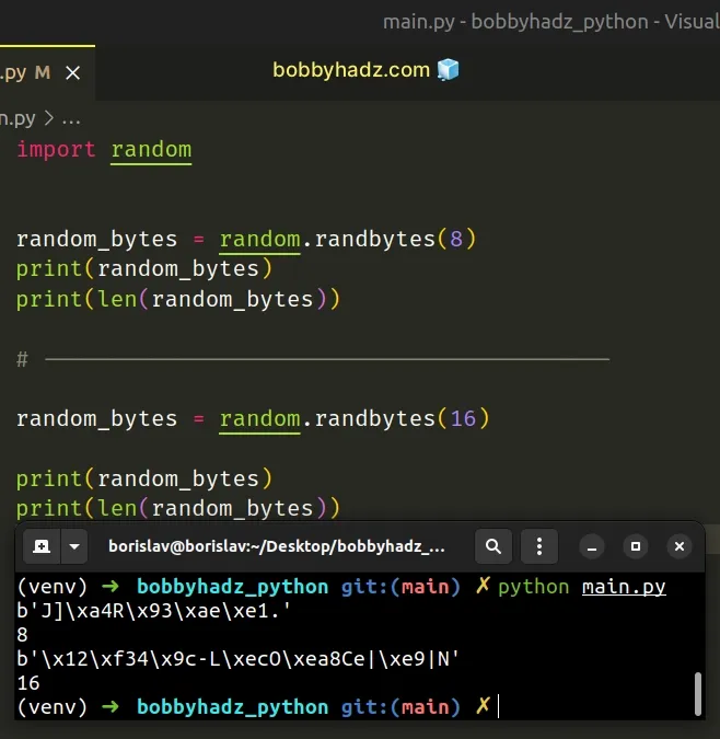Generate Random Bytes Or Random Hex String In Python Bobbyhadz