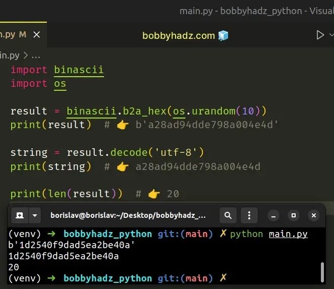 Generate Random Bytes Or Random Hex String In Python Bobbyhadz