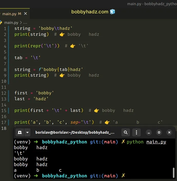 How To Print A Tab In Python Bobbyhadz