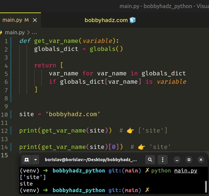How To Print A Variable s Name In Python Bobbyhadz