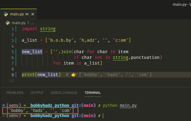 Remove Punctuation From A List Of Strings In Python Bobbyhadz
