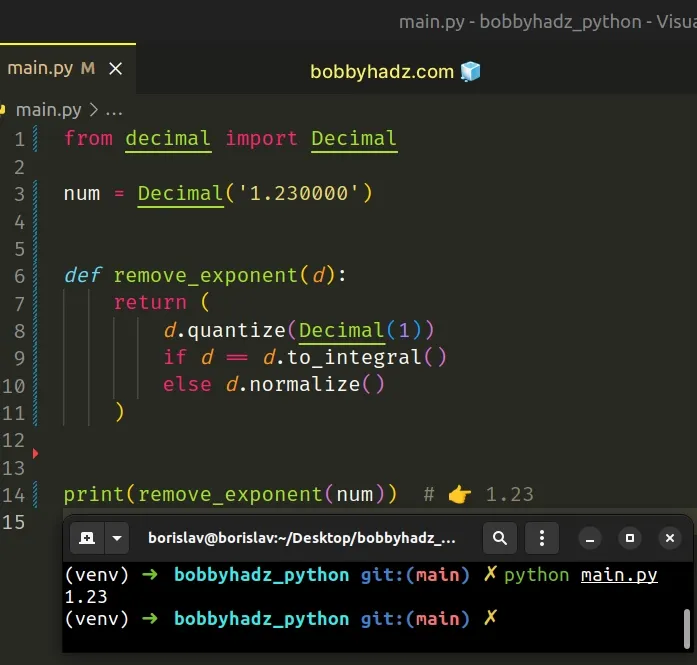 How To Remove The Trailing Zeros From A Decimal In Python Bobbyhadz