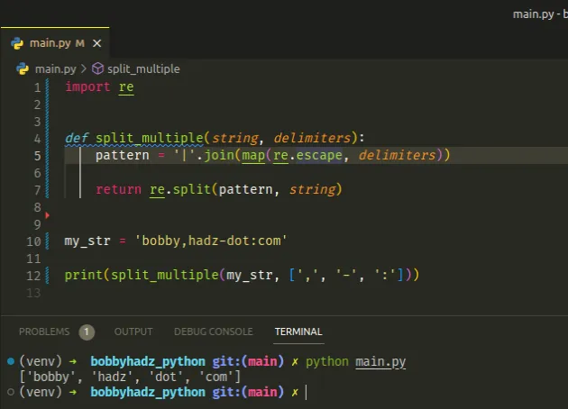 Split A String With Multiple Delimiters In Python Bobbyhadz
