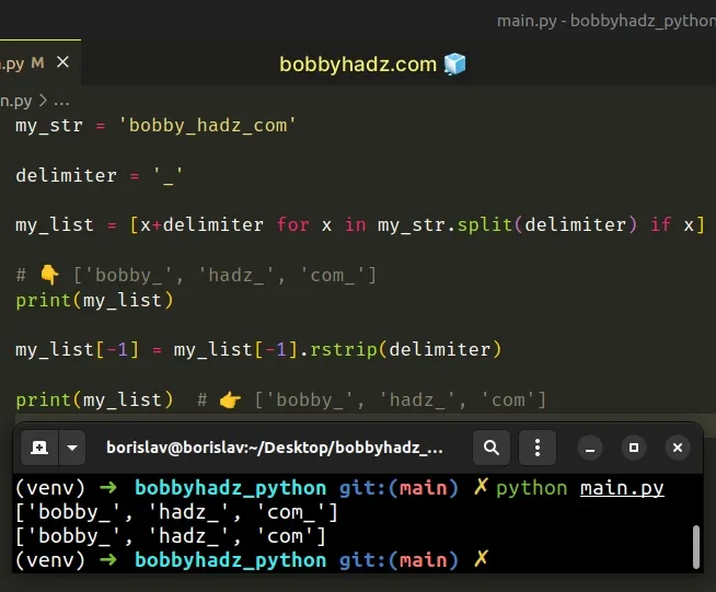 Split A String Without Removing The Delimiter In Python Bobbyhadz