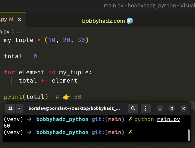 Sum The Elements Of A Tuple Or List Of Tuples In Python Bobbyhadz