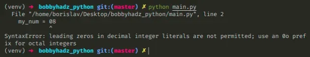 SyntaxError Leading Zeros In Decimal Integer Literals Are Not 