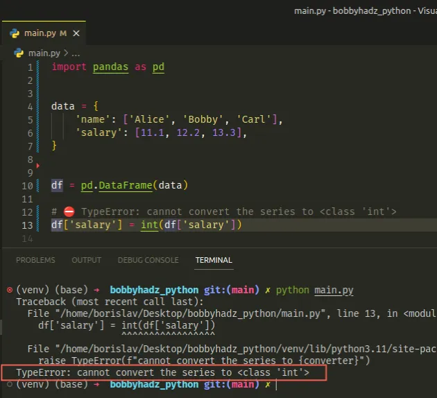 TypeError Cannot Convert The Series To Bobbyhadz