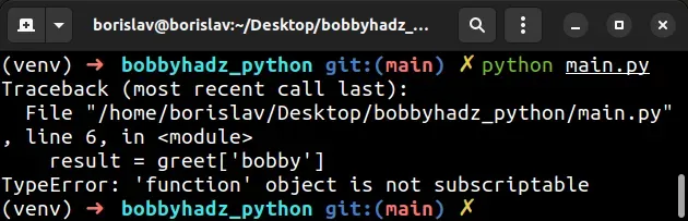 TypeError function Object Is Not Subscriptable In Python Bobbyhadz