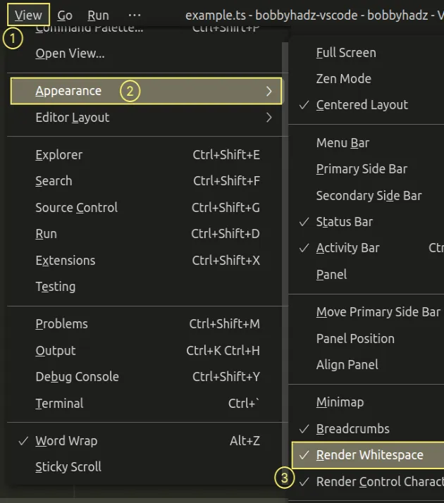 How To Render Whitespace Characters In Visual Studio Code Bobbyhadz