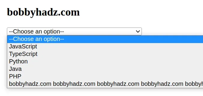 How To Set The Width Of Select Options In HTML CSS Bobbyhadz
