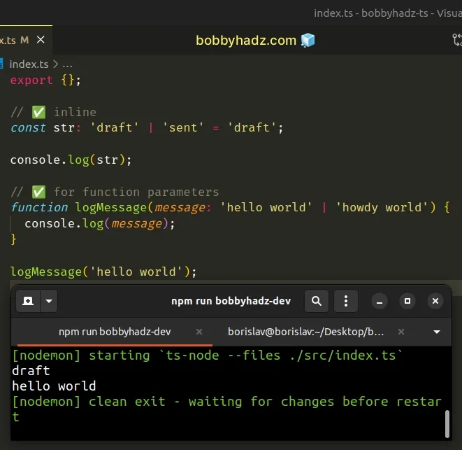 Allow Only Specific String Values With TypeScript Type Bobbyhadz