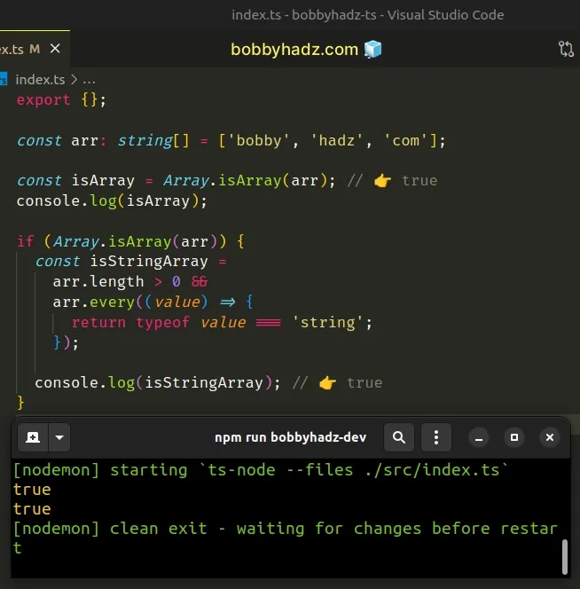 Check If A Value Is An Array of Type In TypeScript Bobbyhadz