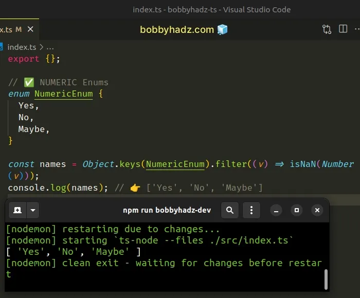 Get All Enum Values Or Names As An Array In TypeScript Bobbyhadz