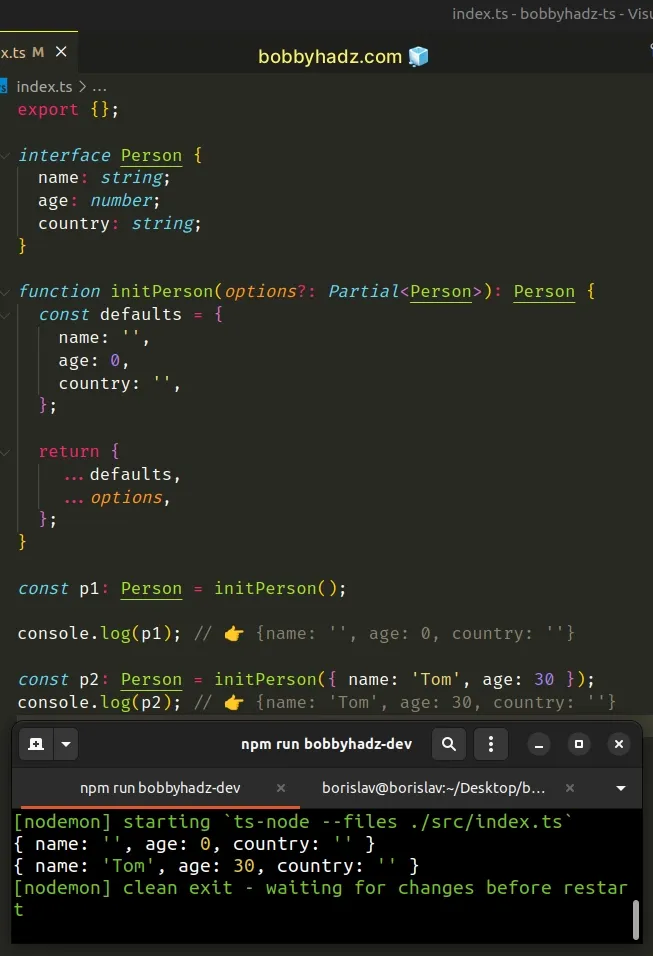 How To Set Up TypeScript Interface Default Values Bobbyhadz