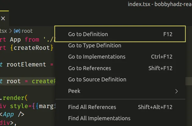 Go To Definition And Back To Reference In VS Code Bobbyhadz